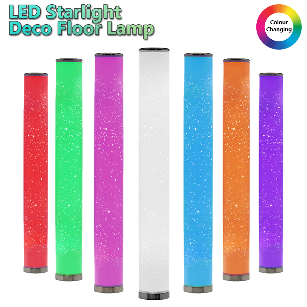 Colour Changing LED Floor Lamp Starlight Round Deco Tube Mood Light ...